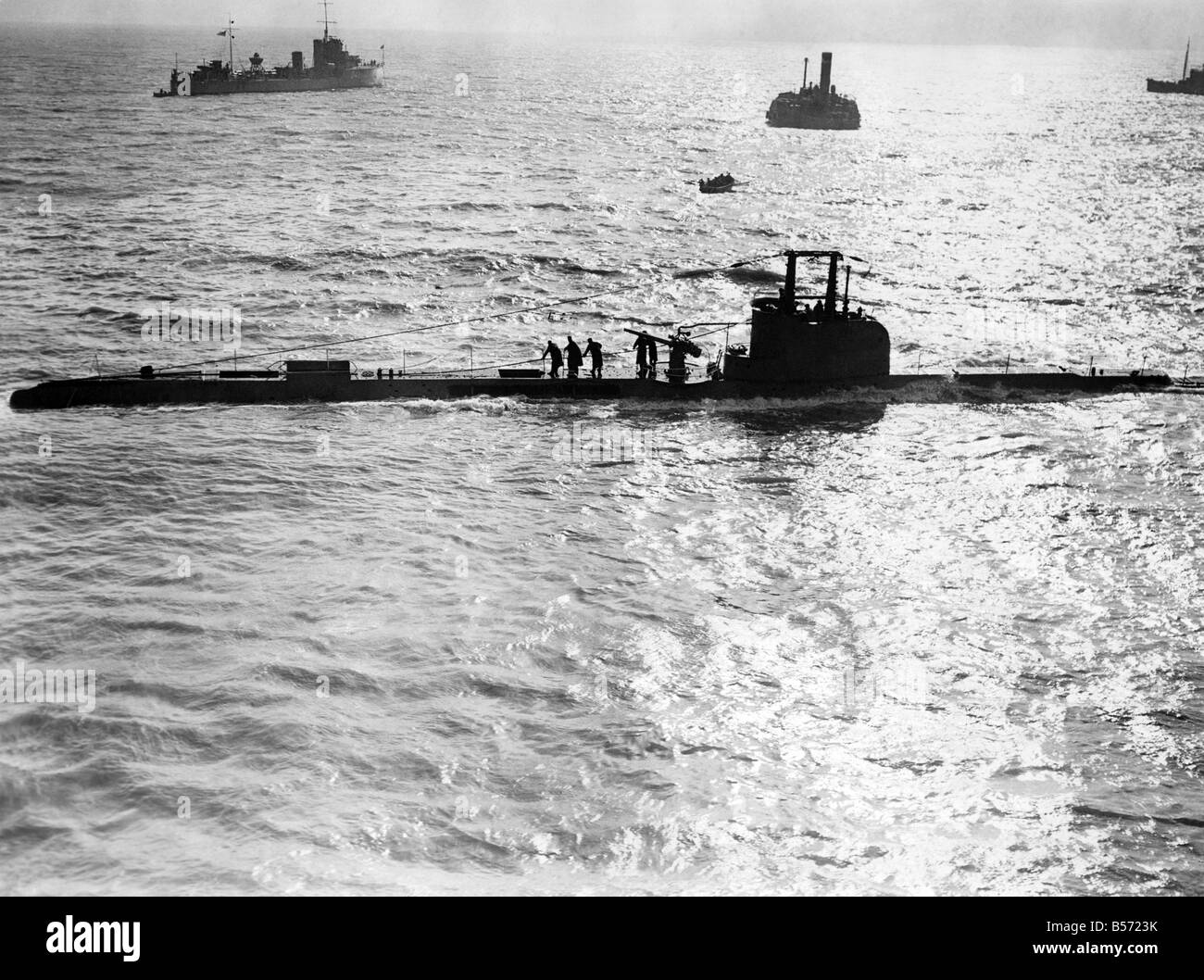 The British Royal Navy S Class submarine Sunfish refloating while on ...