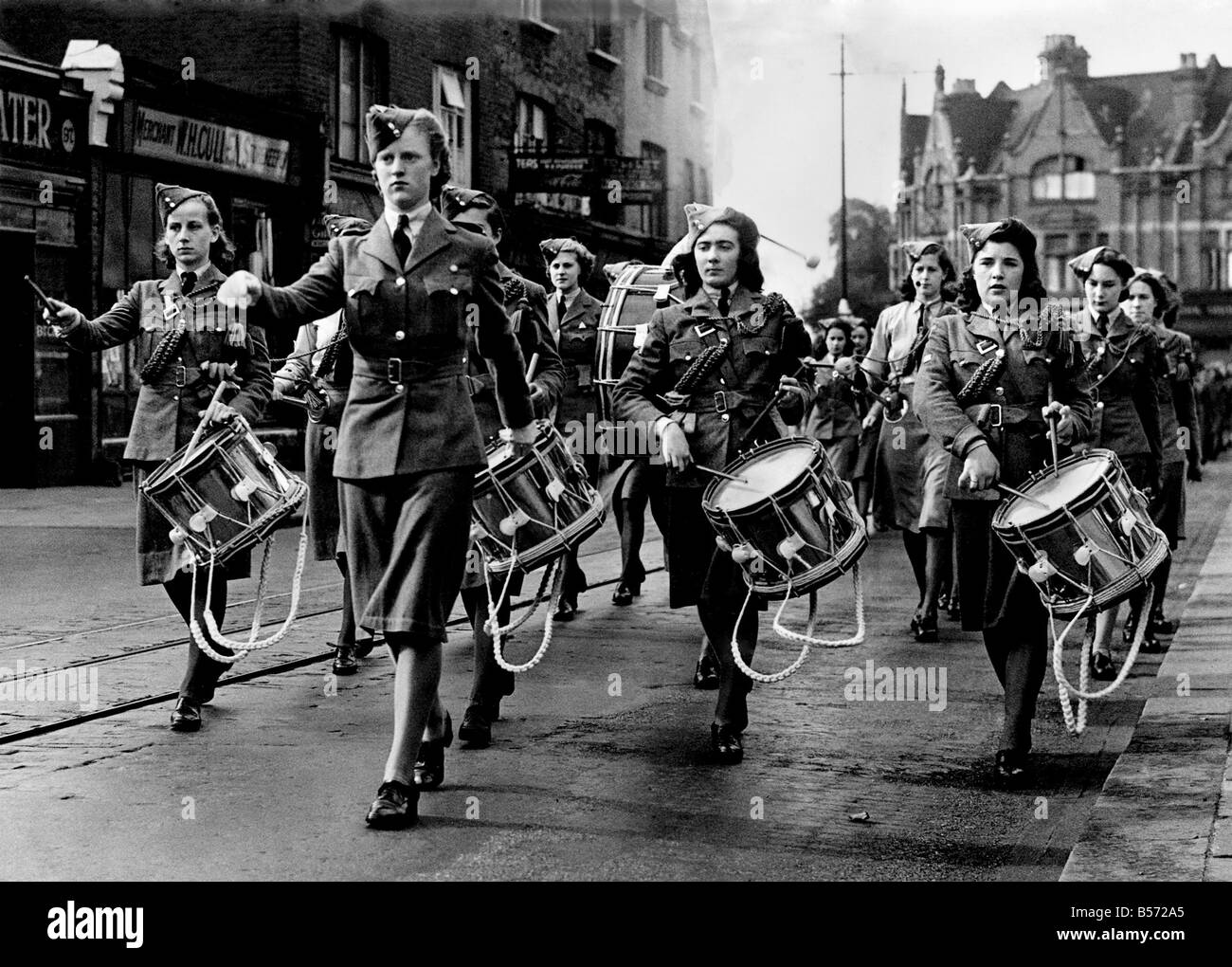 World War II Women. WAAF band on parade. September 1942 P010203 Stock ...