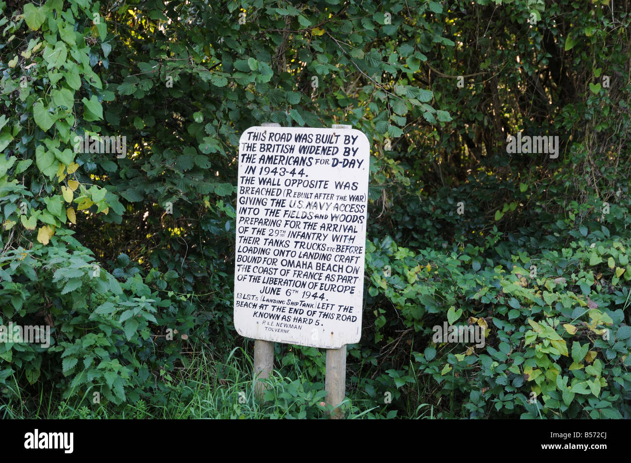 D-Day sign at Tolverne, Truro, Cornwall Stock Photo - Alamy