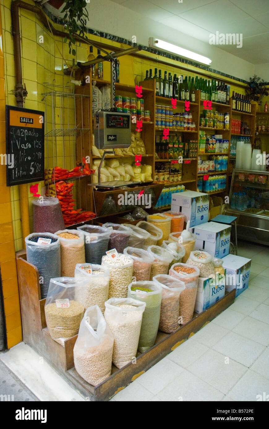 Grocery shop in El Raval district of Barcelona Spain Europe Stock Photo ...