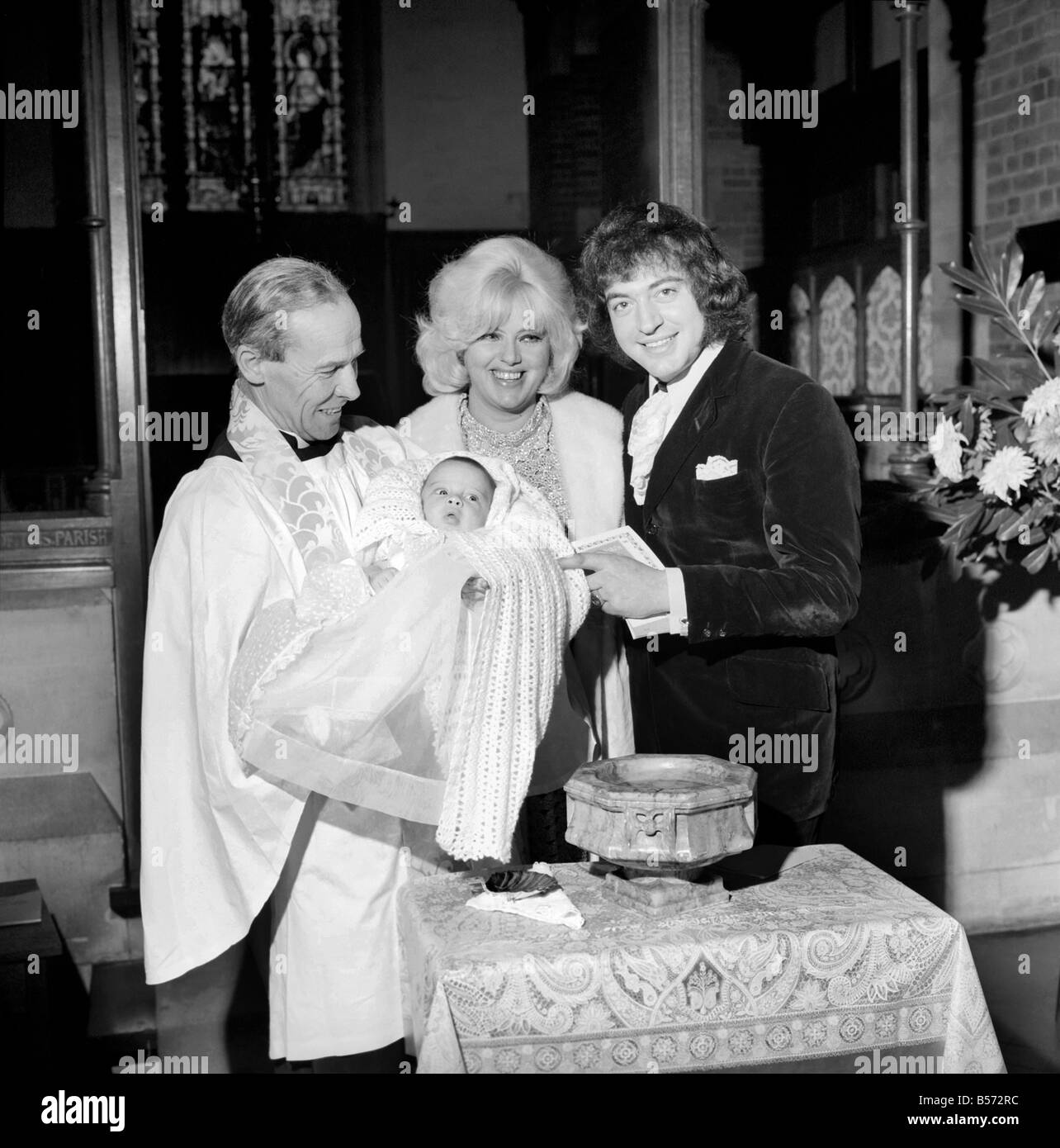 Diana Dors and her husband Alan Lake at the Christening of their Son ...