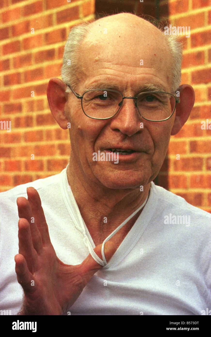 John Hole outside his home at Willesborough Kent April 99 Hole aged 62 ...