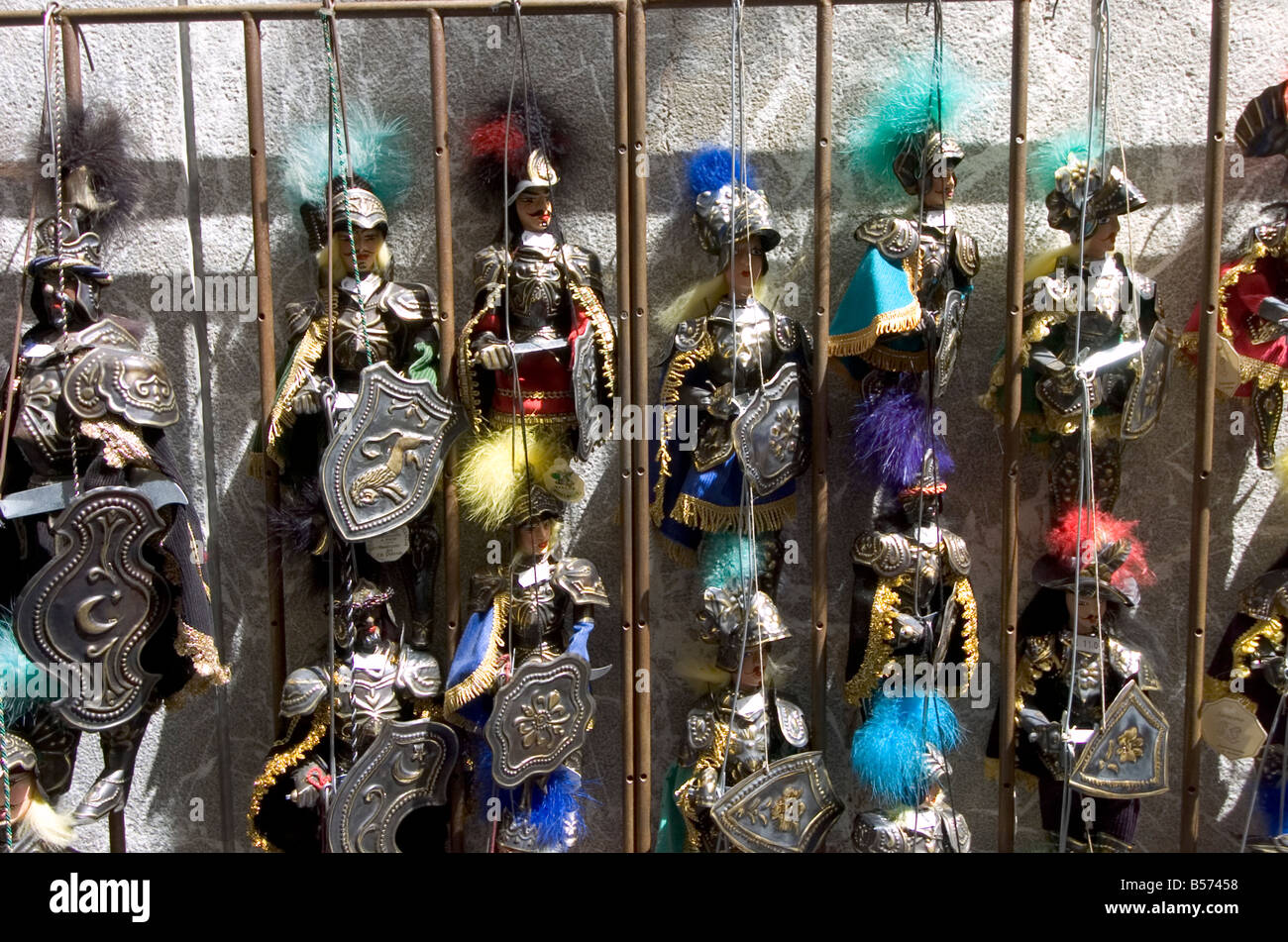 Sicilian puppets on sale, Sicily, Italy Stock Photo - Alamy