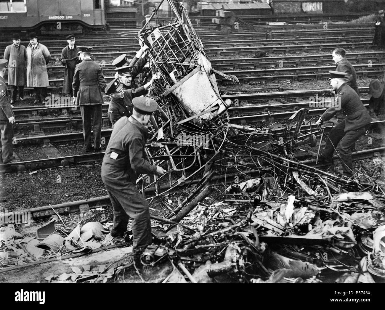 Aviation accident R.A.F. crash on railway near Hanow. May 1935 P004350 ...