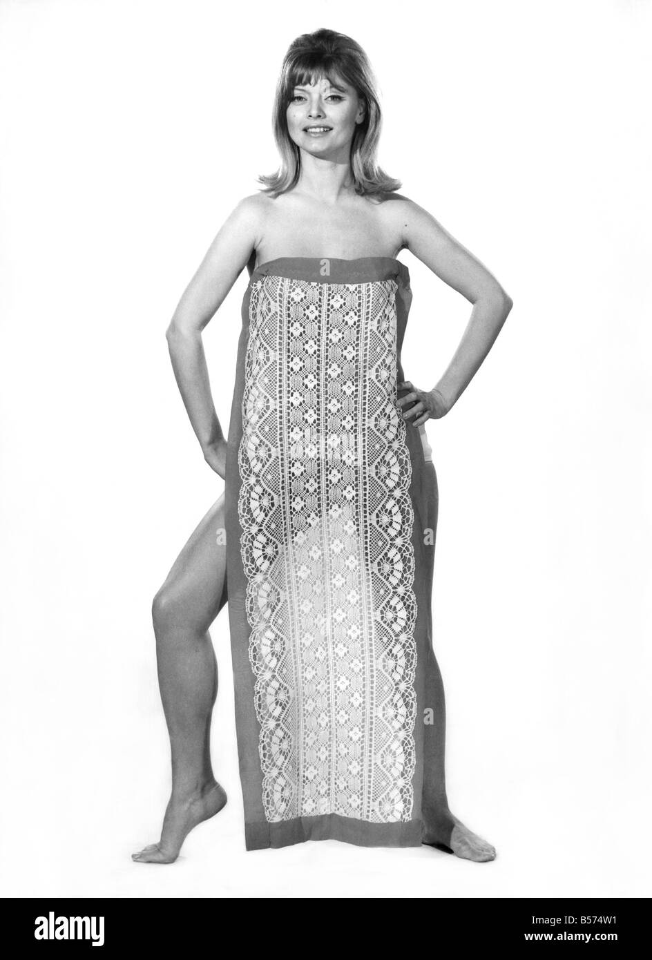 Reveille Fashions. Model wearing beach dress April 1967 P008530 Stock ...