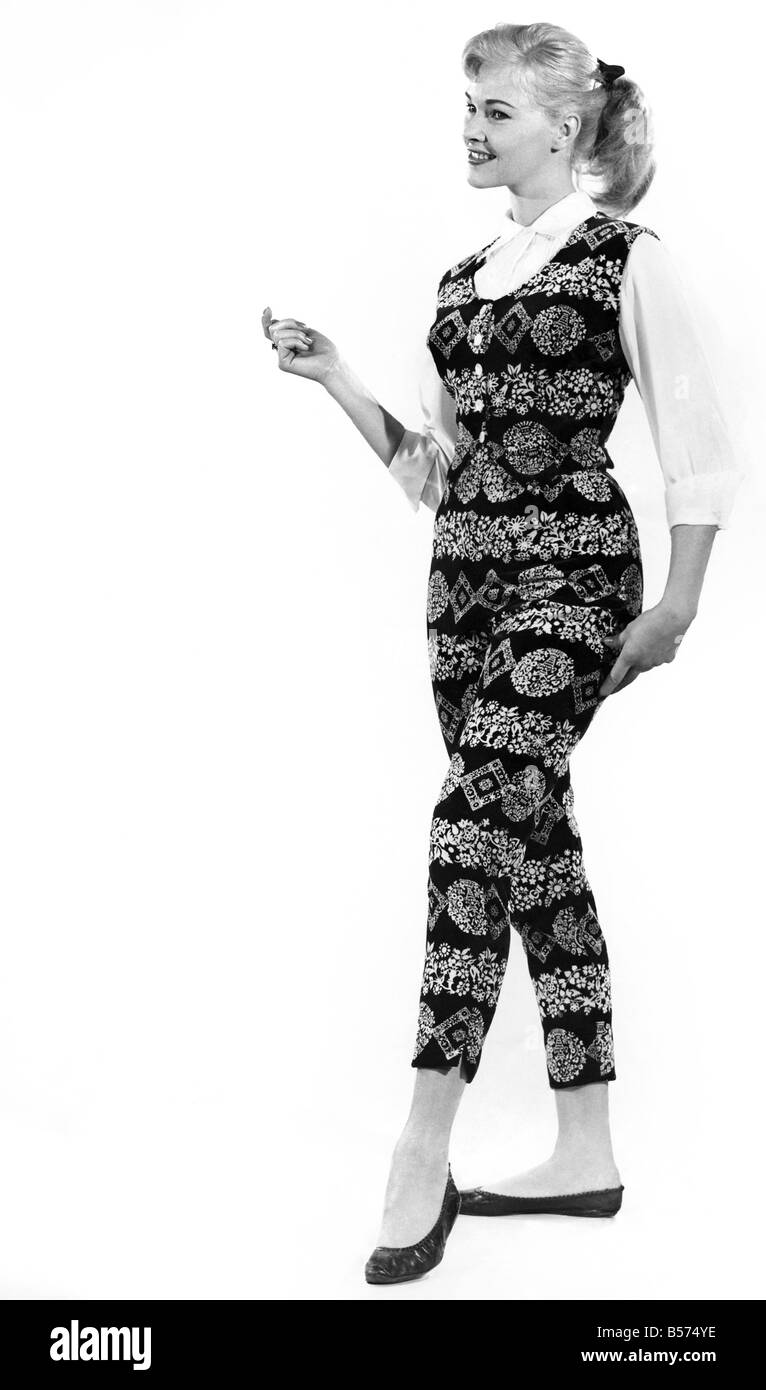 Reveille fashions: Jo Waring wearing a matching patterned slacks and ...