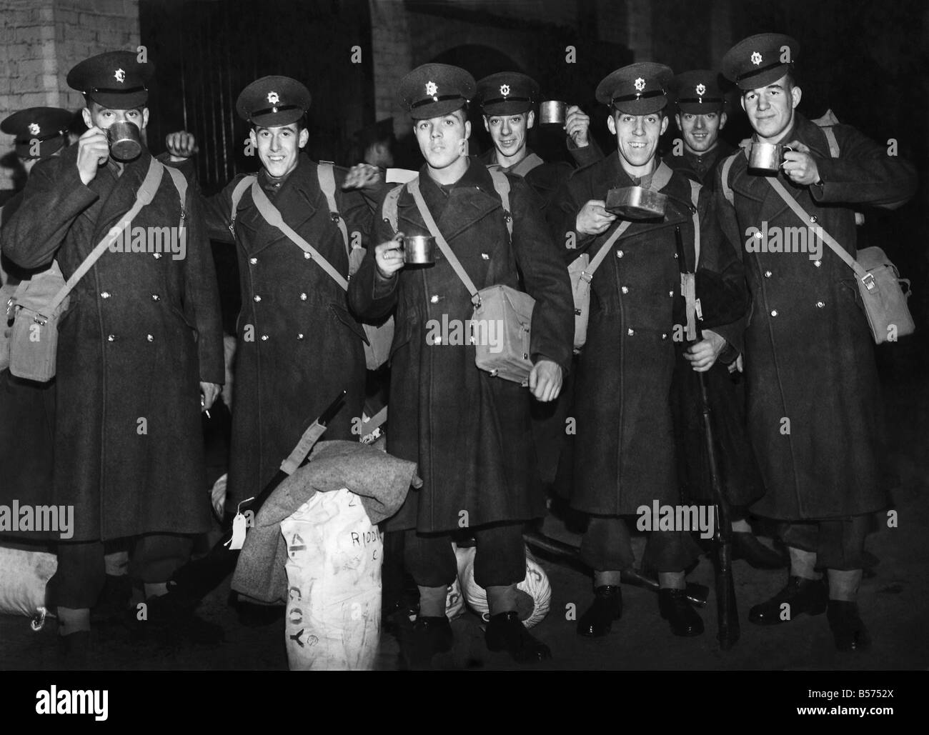 Members of the Coldstream Gurads seen here enjoying a cup of tea before ...