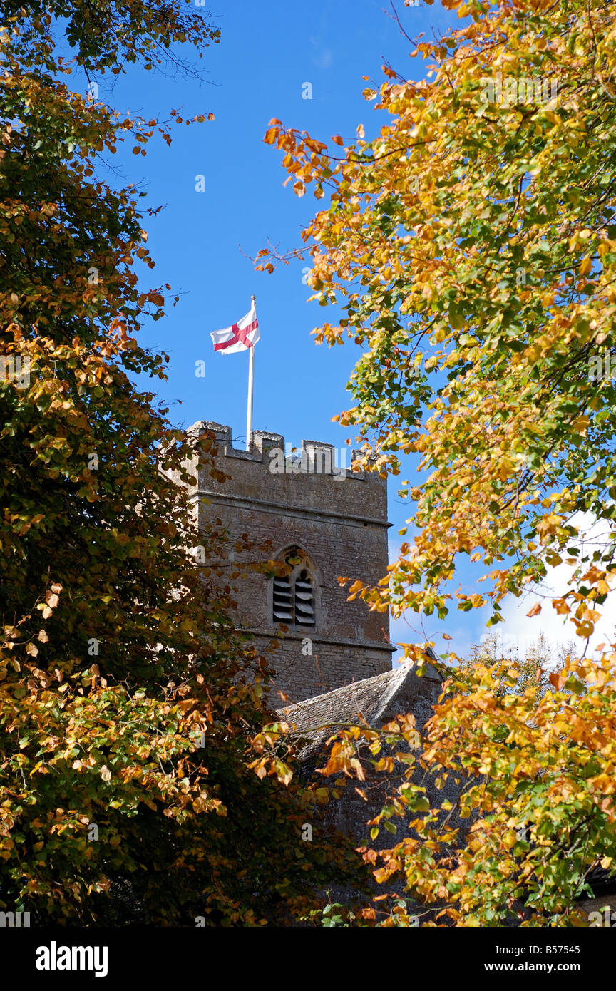 St. Edward`s Church in autumn, Evenlode, Gloucestershire, England, UK ...