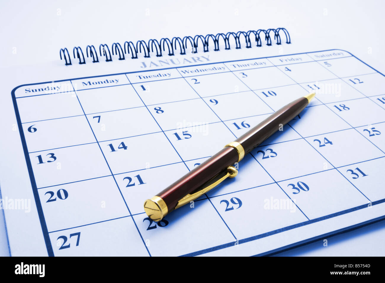Ballpoint Pen on Calendar Stock Photo - Alamy