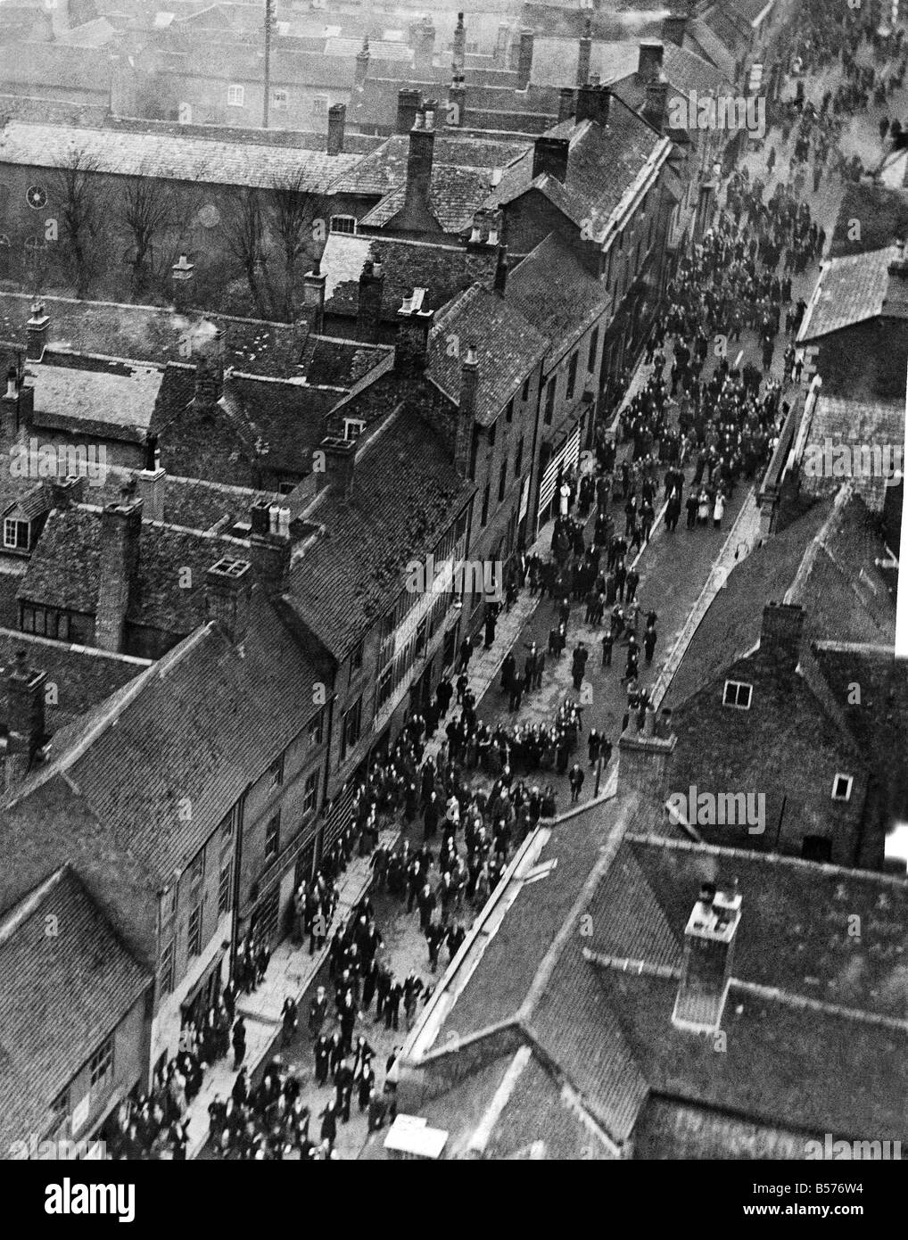 Aerial view of the annual Shrove Tuesday football game which takes ...