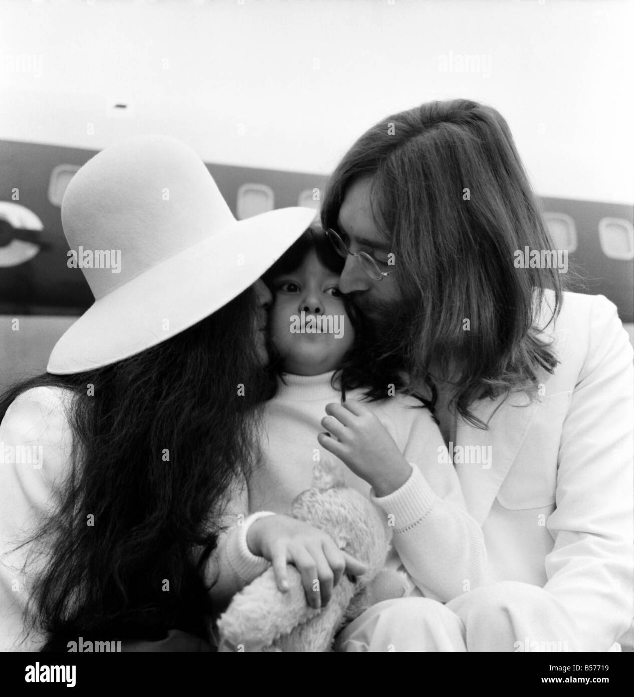 Beatle John Lennon and his wife Yoko Ono left Heathrow Airport London this afternoon (Sat) to ...