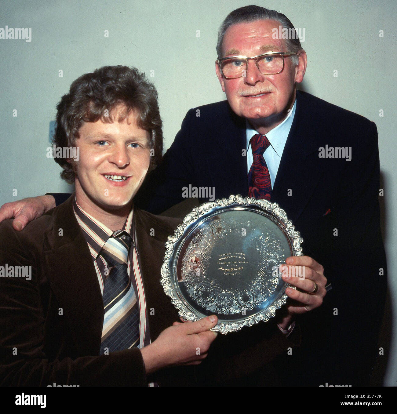 Andy Ritchie with Player of the Year award May 1979 Stock Photo - Alamy