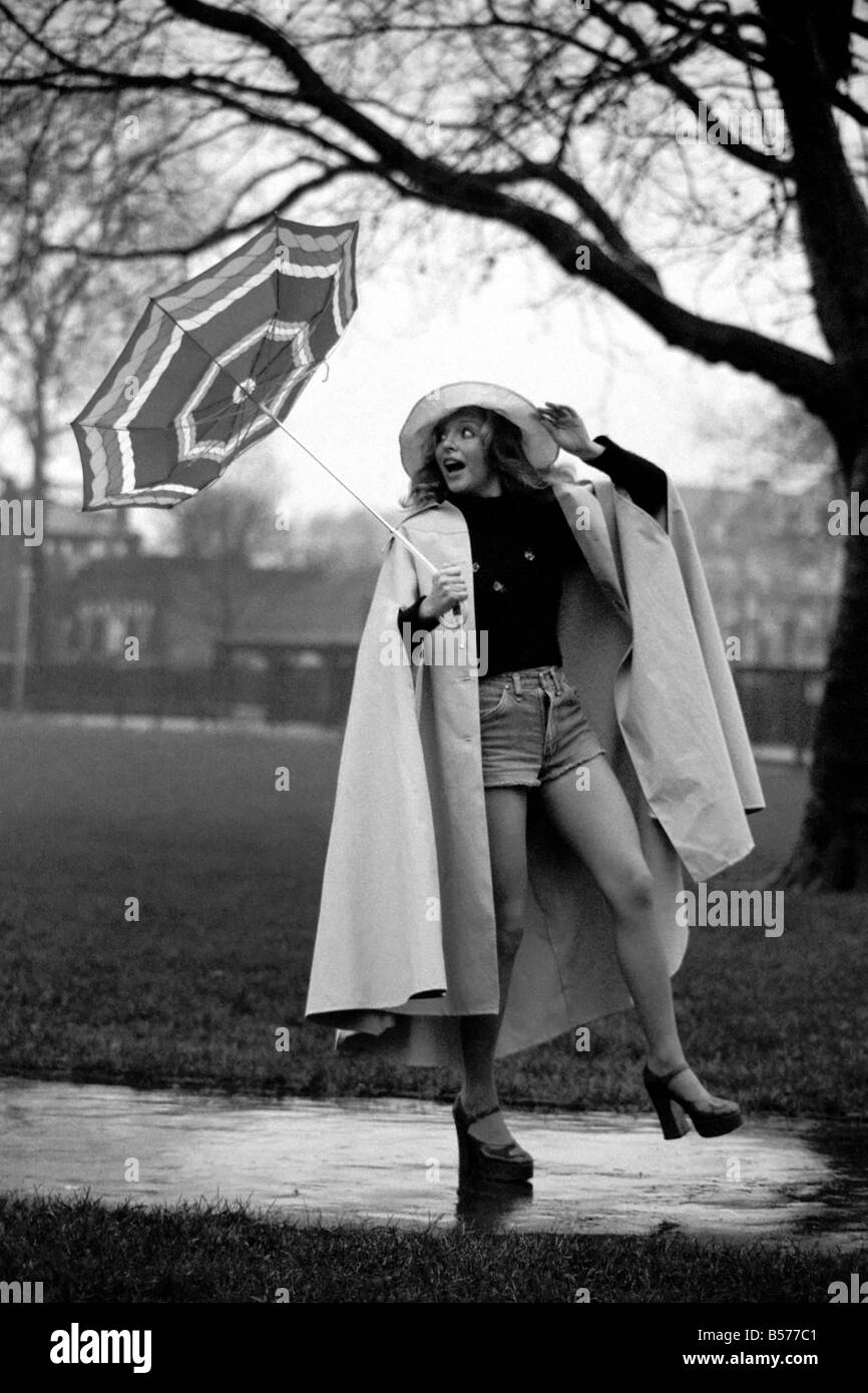 Woman umbrella humour actress cheryl gilham january Black and White ...