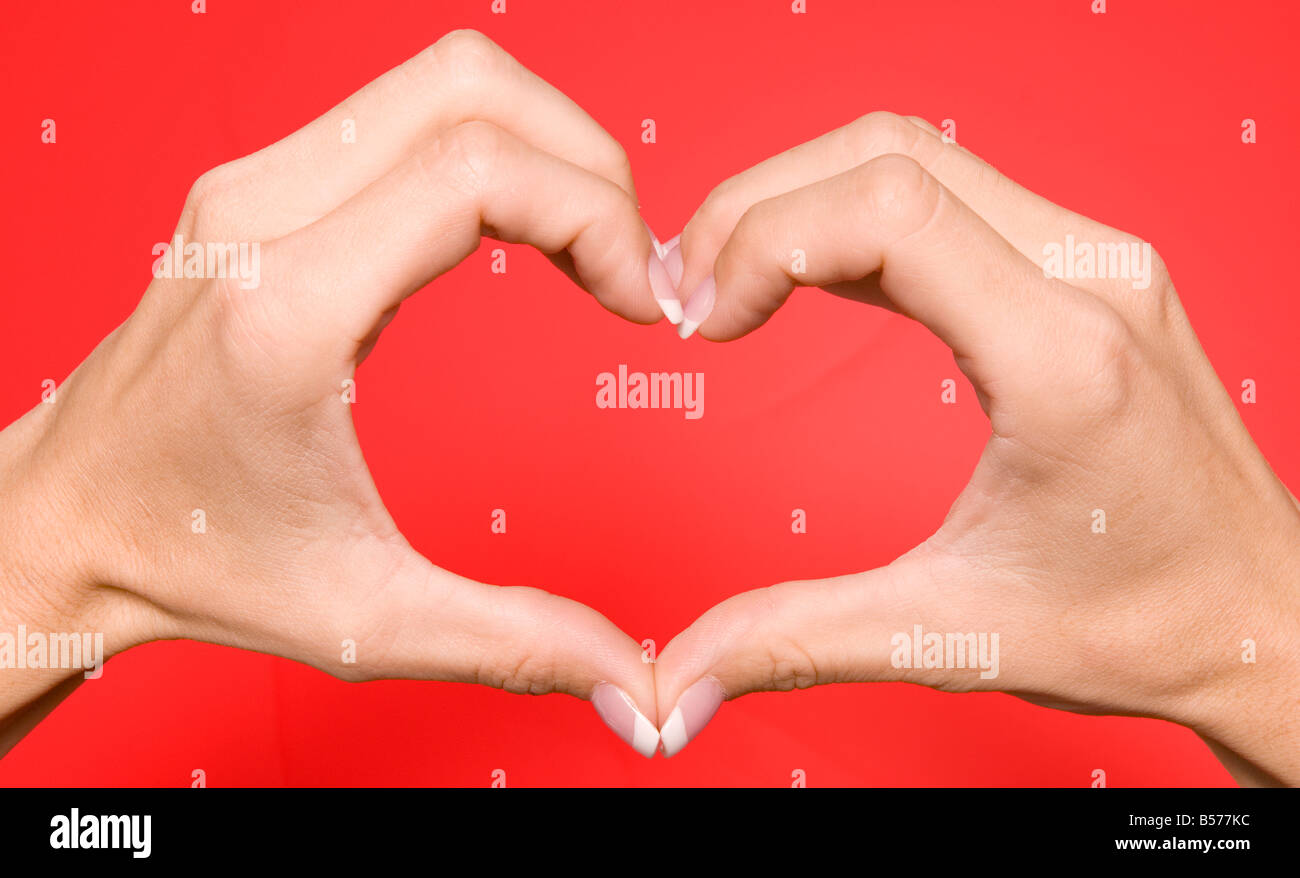 Closeup Of Caucasian Female Hands Forming A Heart USA Stock Photo - Alamy
