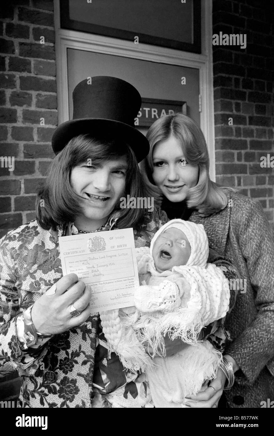 Screaming Lord Sutch and son and Thann Rendessy. February 1975 75-01011 ...