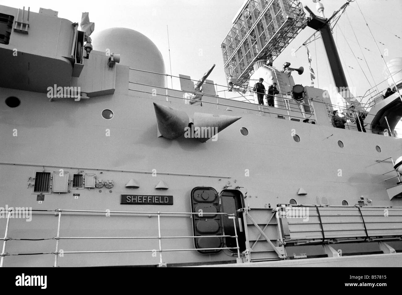 H.M.S. Sheffield at Portsmouth. The new H.M.S. Sheffield is first of a ...