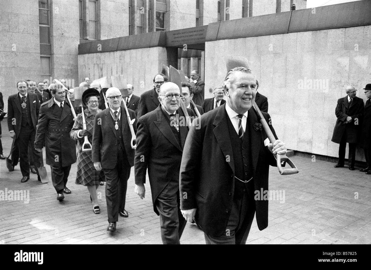 Unusual/Men/Marching: "Garden Spades" on parade in the city. February ...