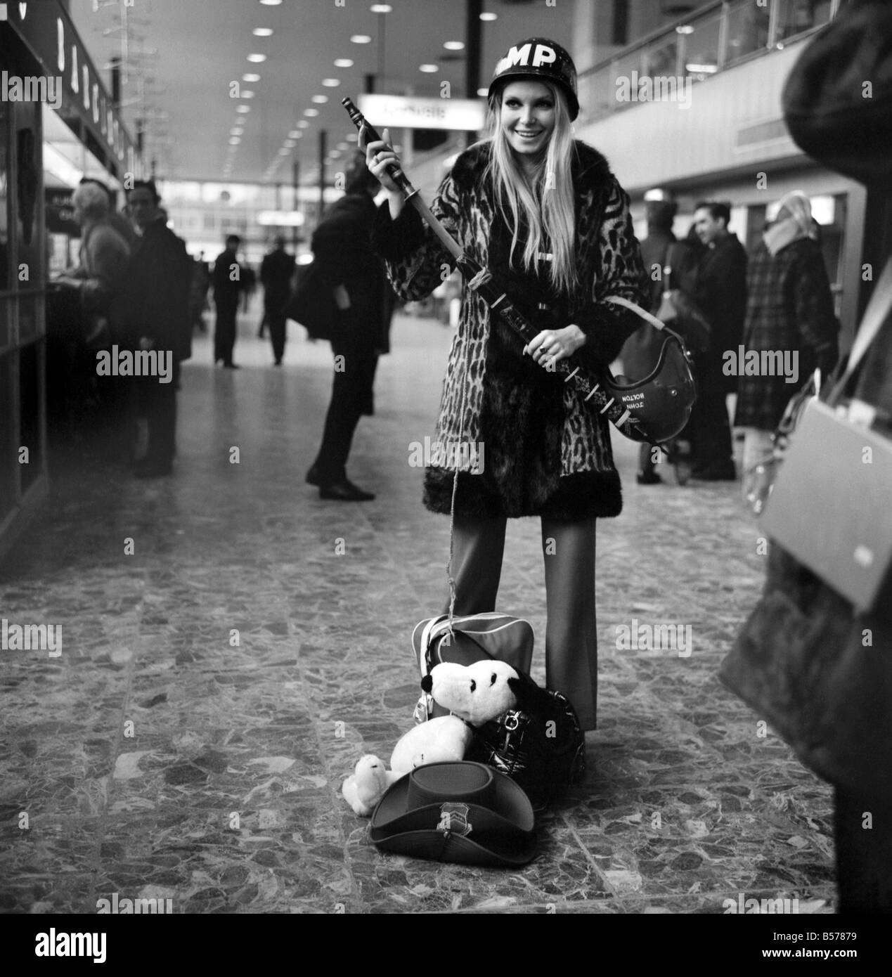 Miss World, Eva Rueber-Staier wearing the U.S. helmet pictured at ...