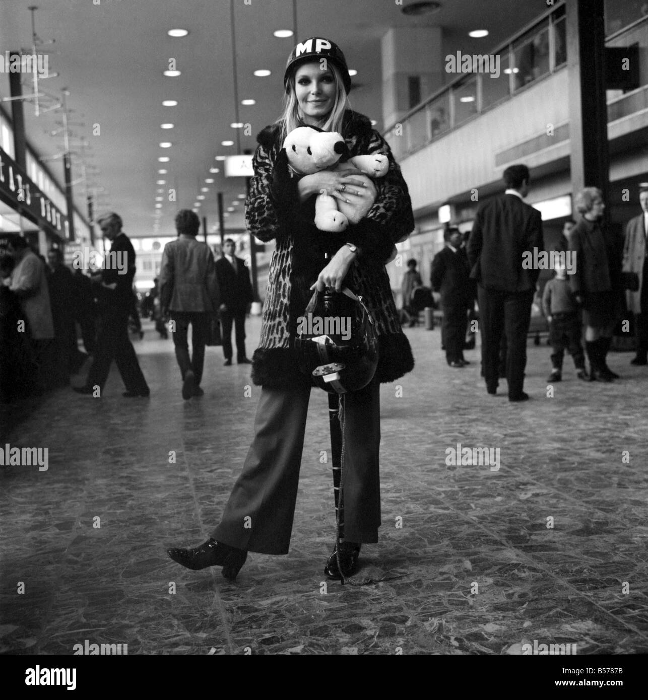 Miss World, Eva Rueber-Staier wearing the U.S. helmet pictured at ...