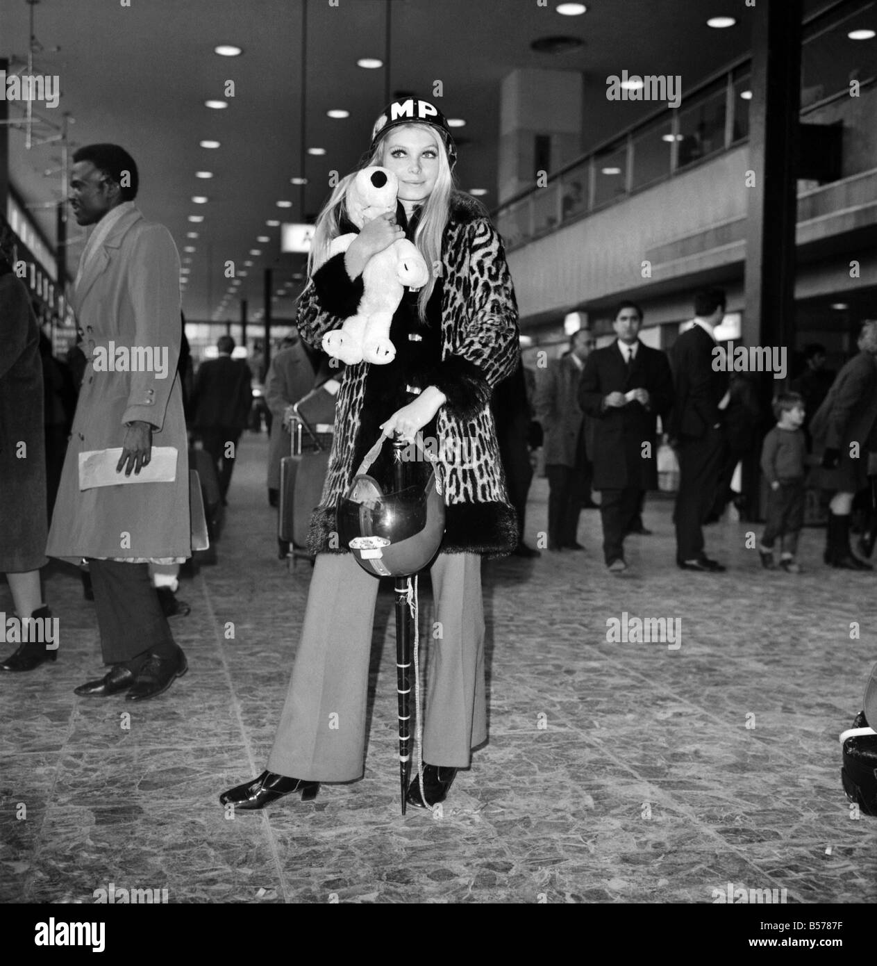 Miss World, Eva Rueber-Staier wearing the U.S. helmet pictured at ...