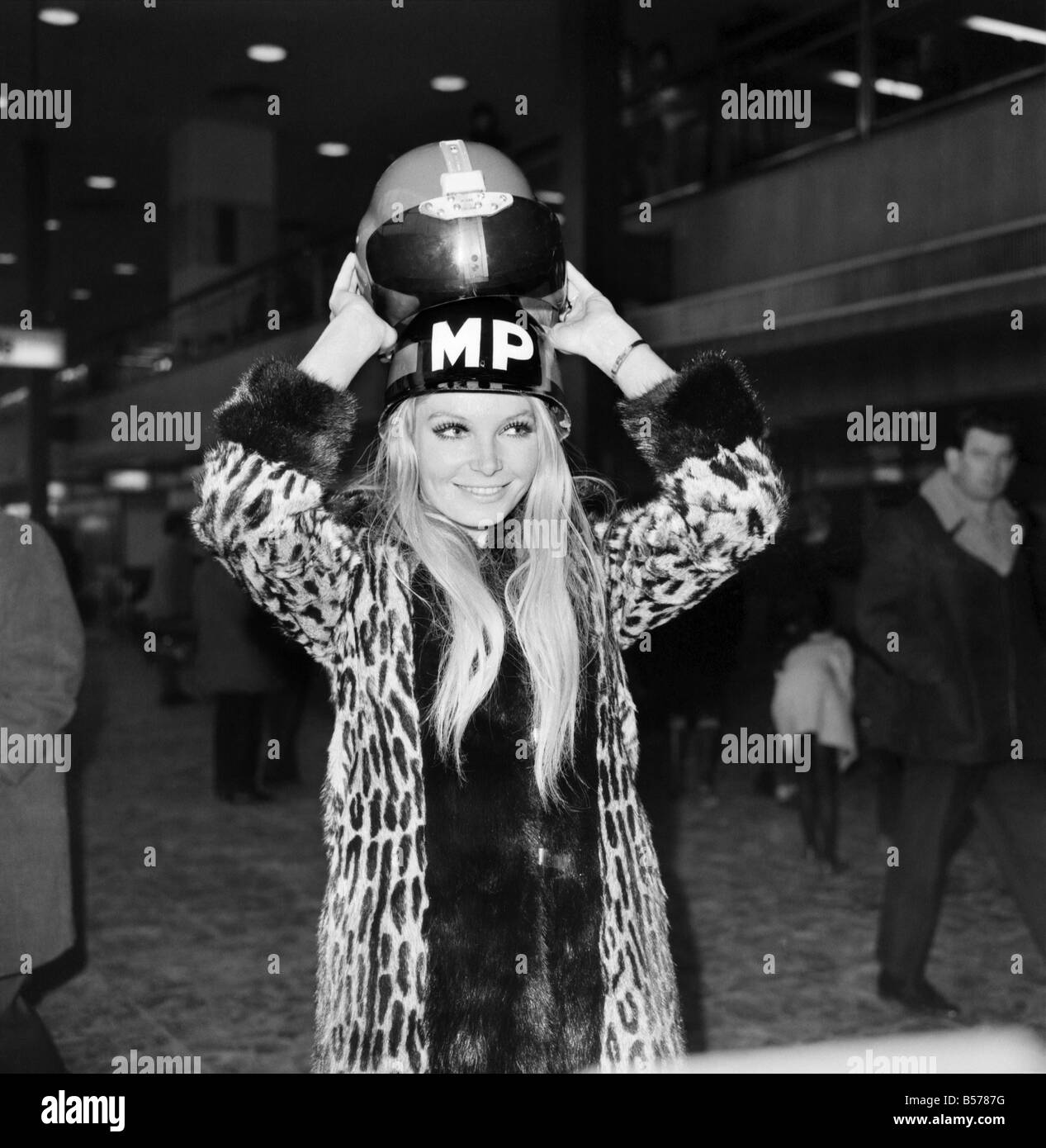 Miss World, Eva Rueber-Staier wearing the U.S. helmet pictured at ...