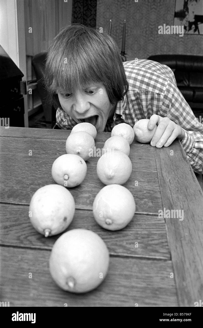Champion Lemon Eater. Student Paul Natschowny of Hatfield Polytechnic ...