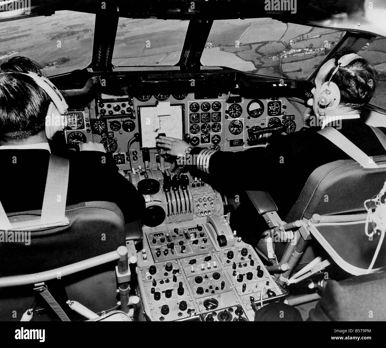 B.E.A. Aircrew in a Trident Jet. P004613 Stock Photo - Alamy