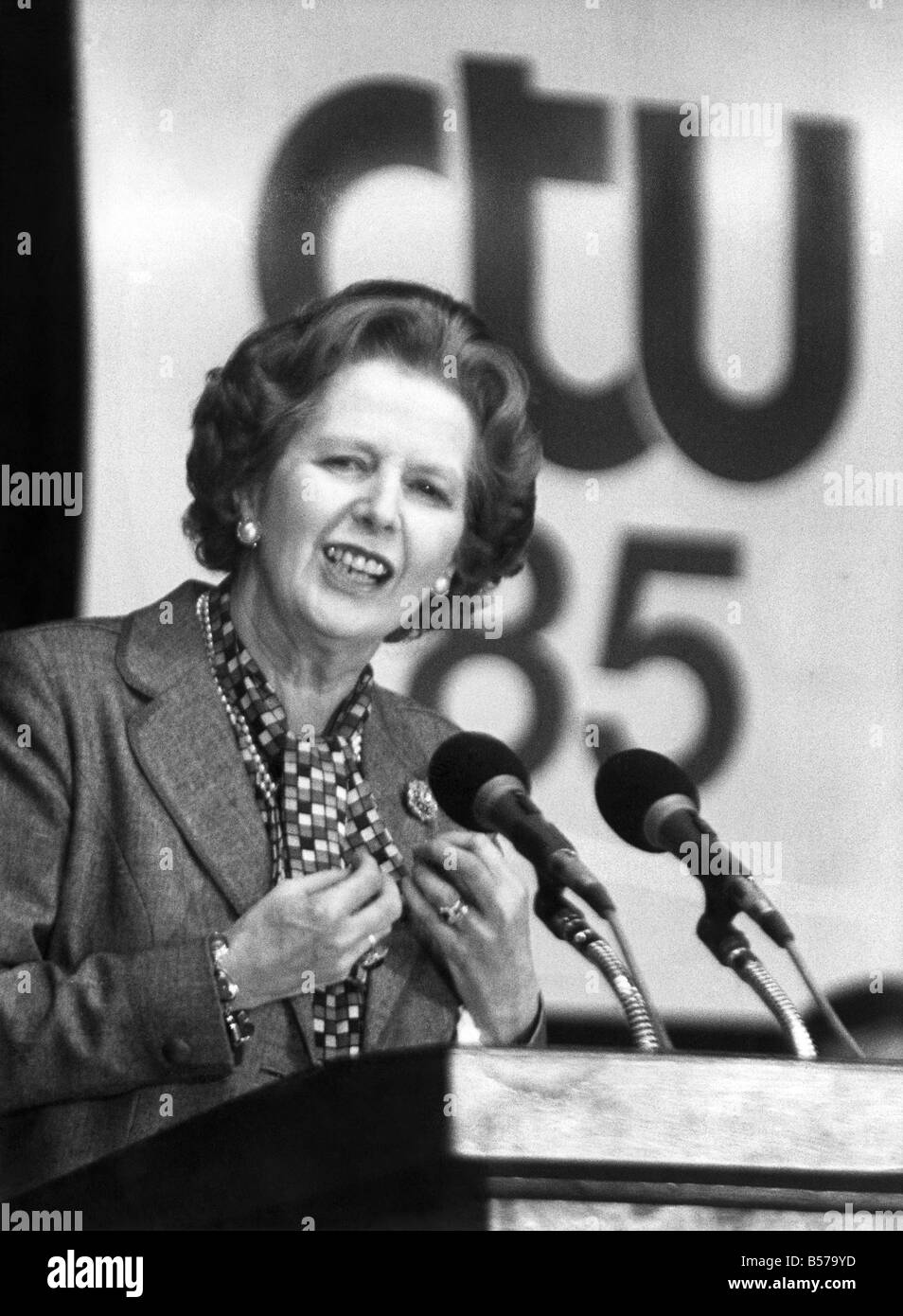 Mrs Thatcher at Blackpool. November 1985 P005262 Stock Photo - Alamy