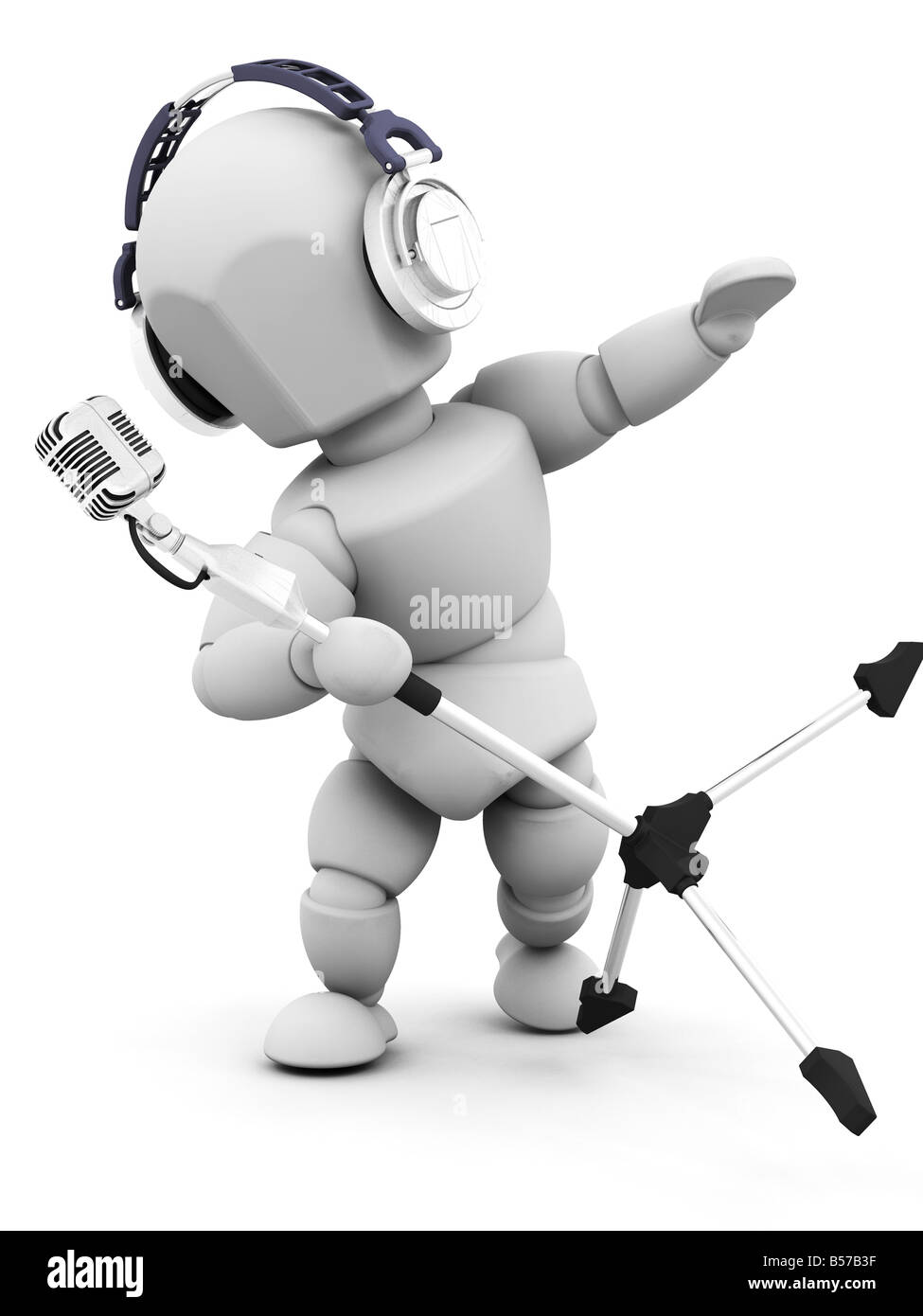 3D render of someone singing with a microphone Stock Photo - Alamy