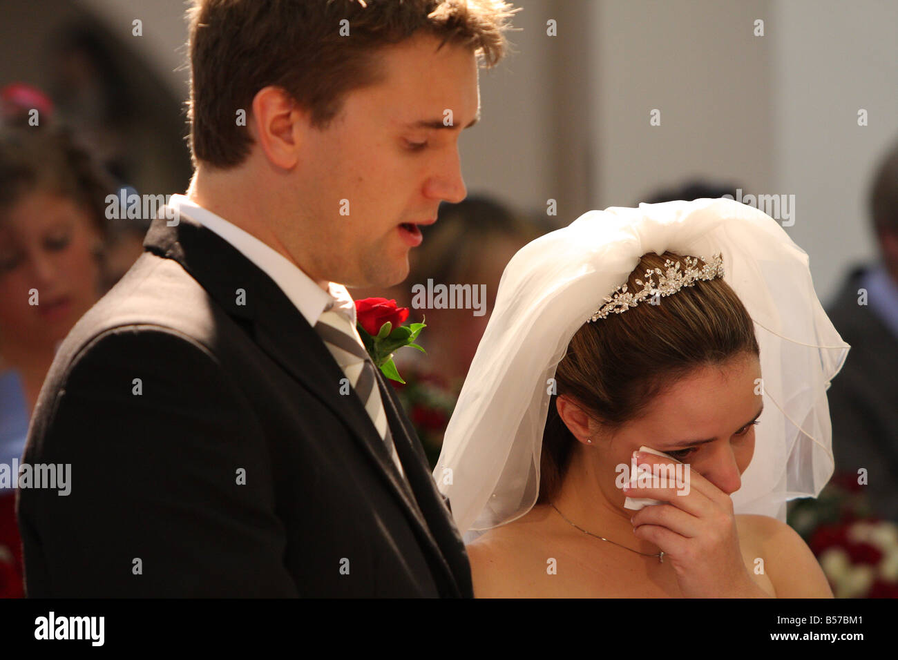 Bride crying church hi-res stock photography and images - Alamy