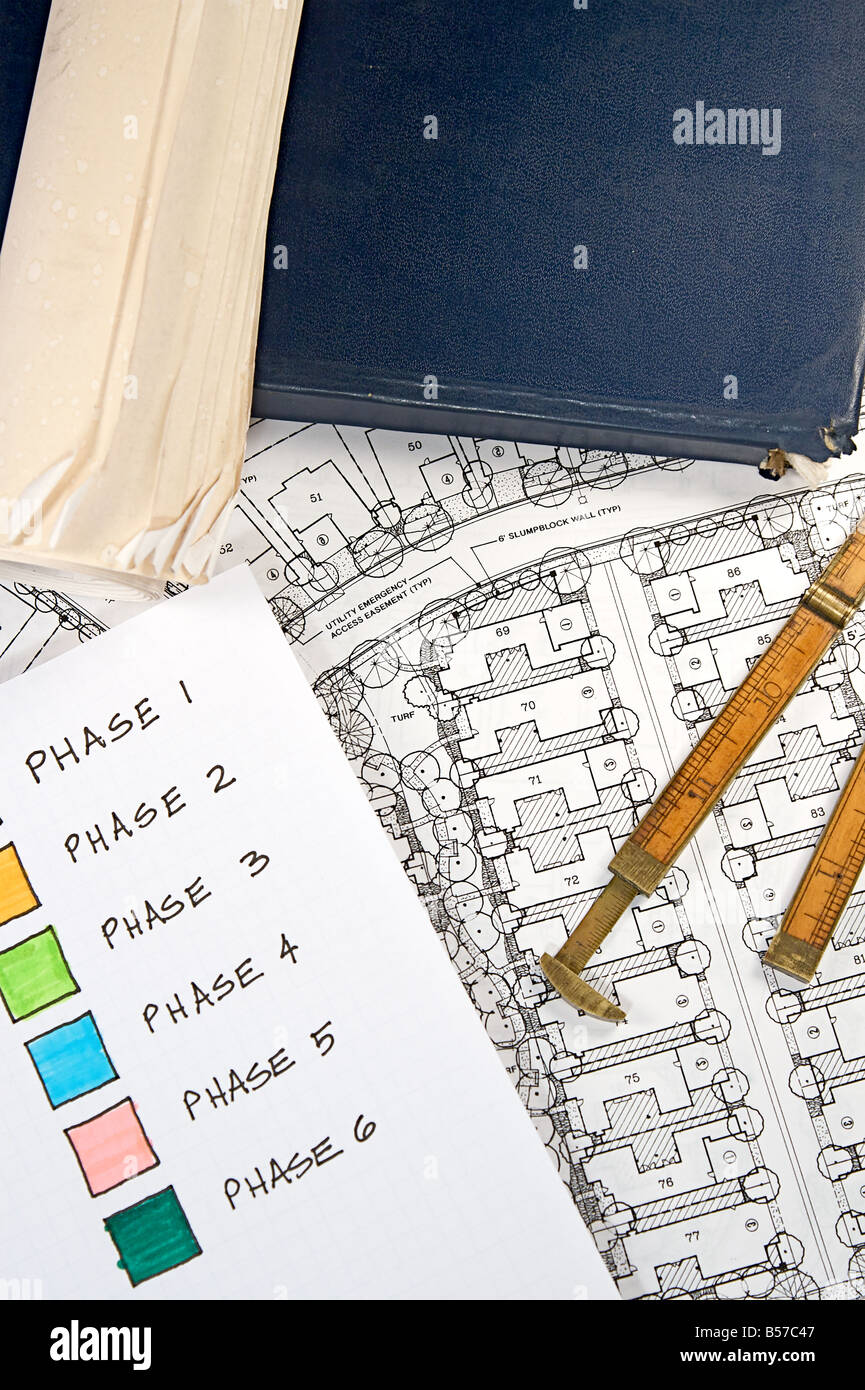 Architectural blueprints new homes communities hi-res stock photography ...