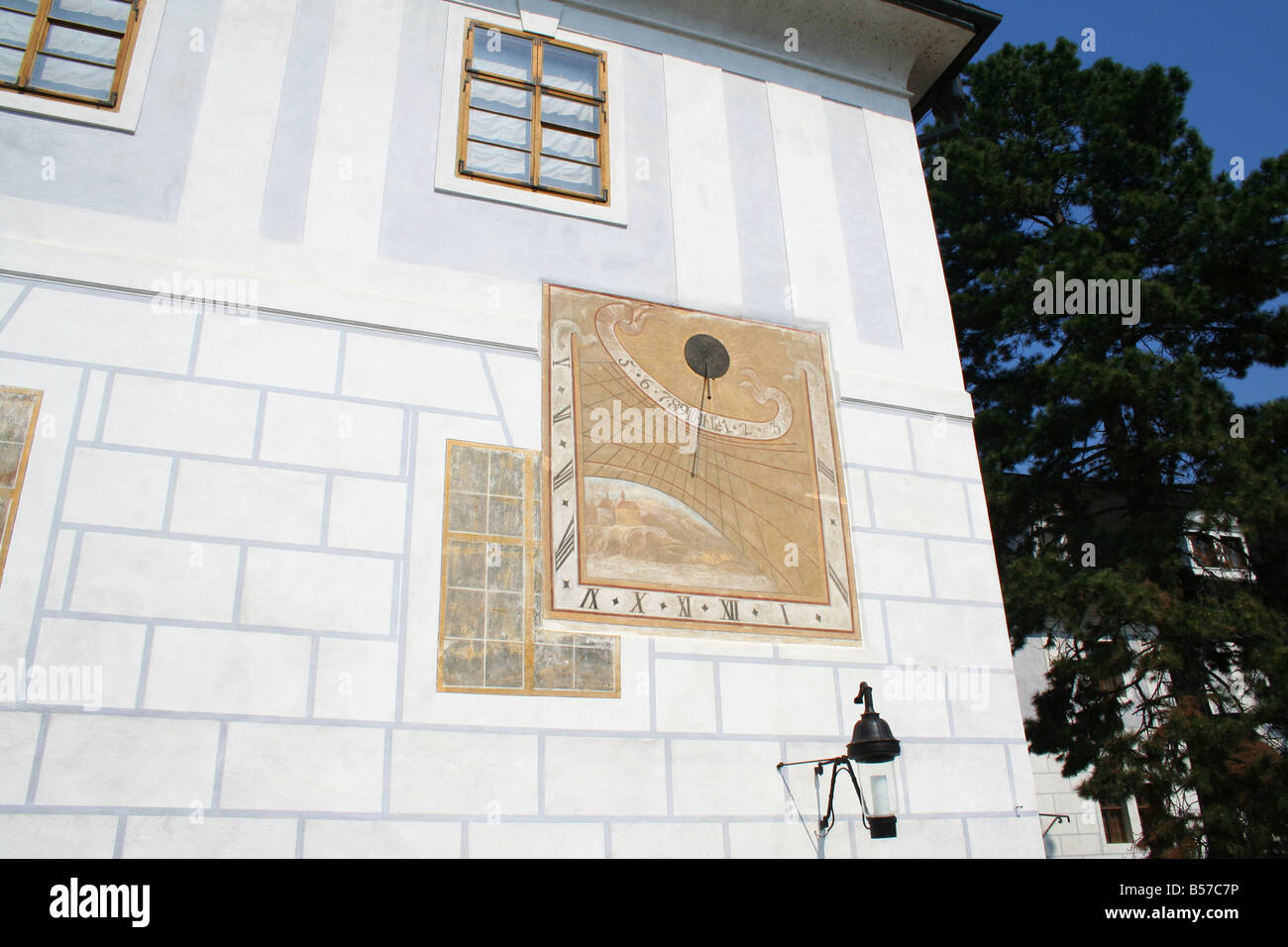 Sun clocks on the wall Cesky Krumlov Český Krumlov beautiful medieval ...