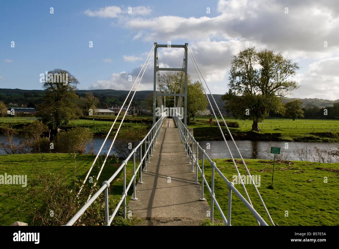 Gower Suspension Bridge across the River Conwy between Trefriw and ...