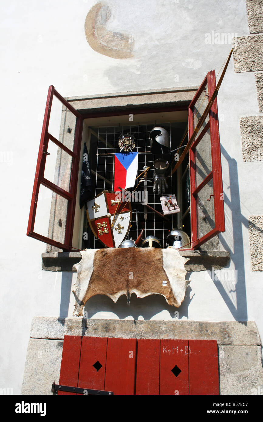 Knight armor in window Cesky Krumlov Český Krumlov beautiful medieval ...
