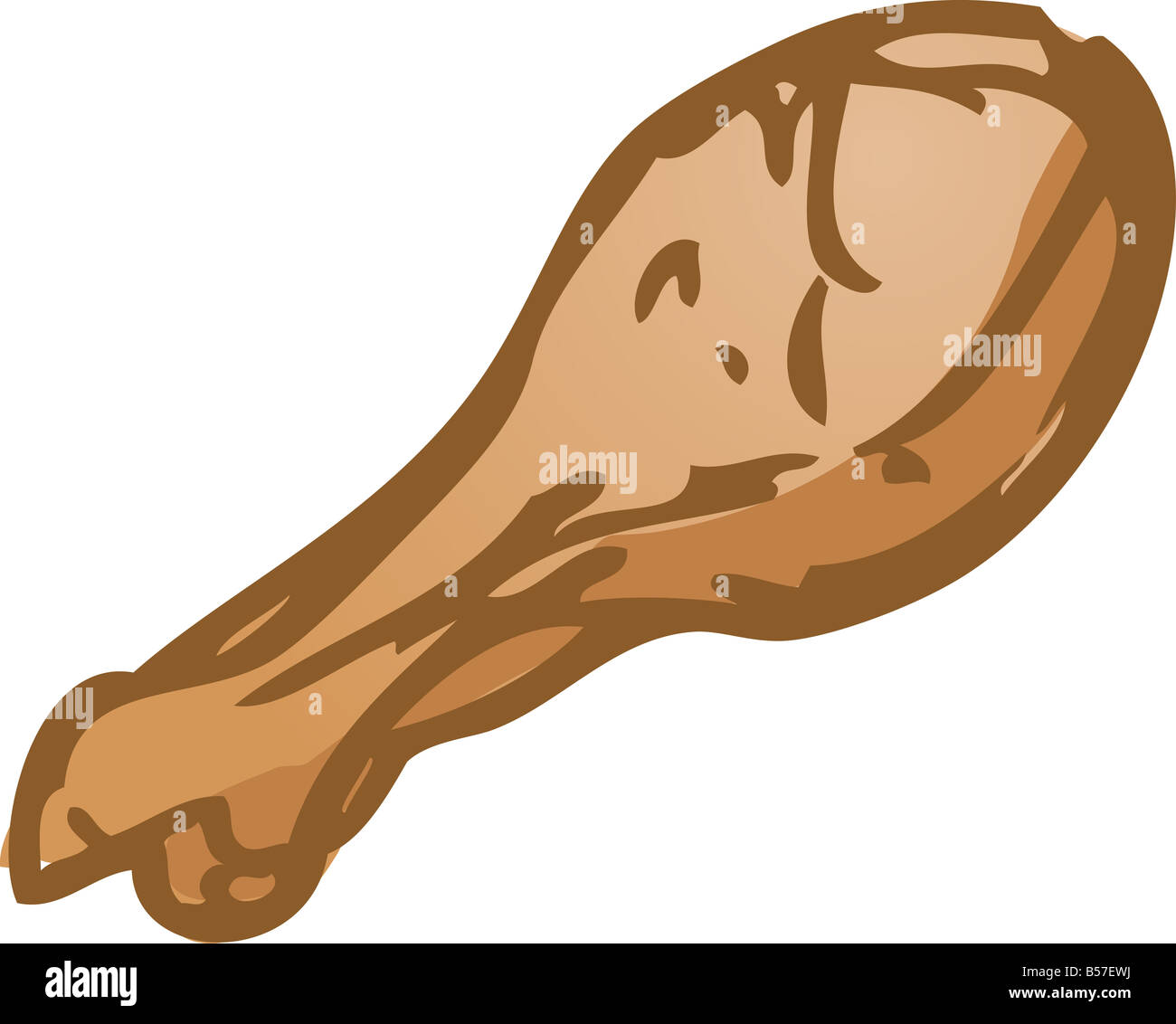 Fried chicken drumstick hand drawn look illustration Stock Photo - Alamy