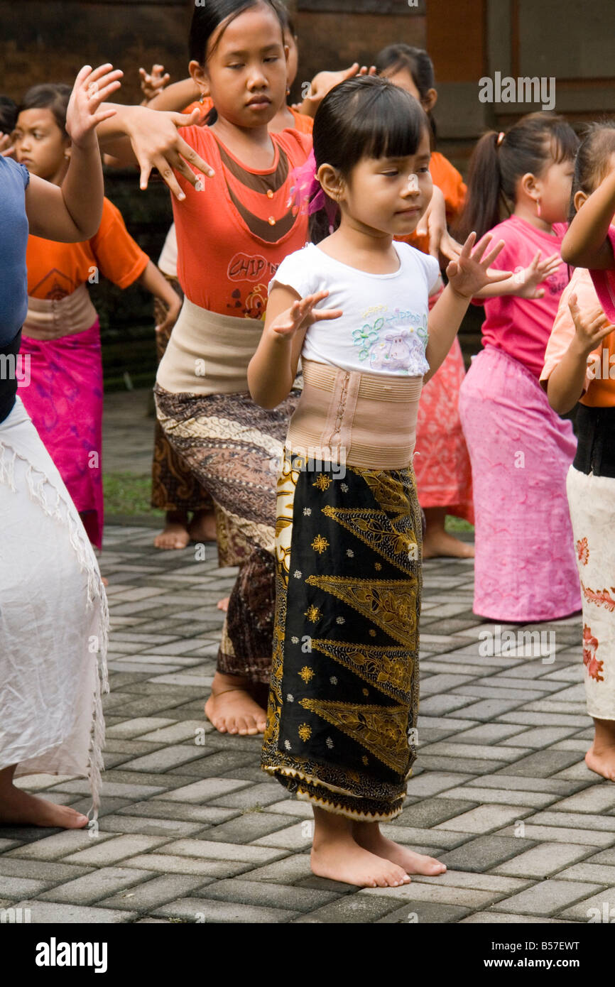 A very young Balinese girl starting as a dancer, in Ubud (Bali ...