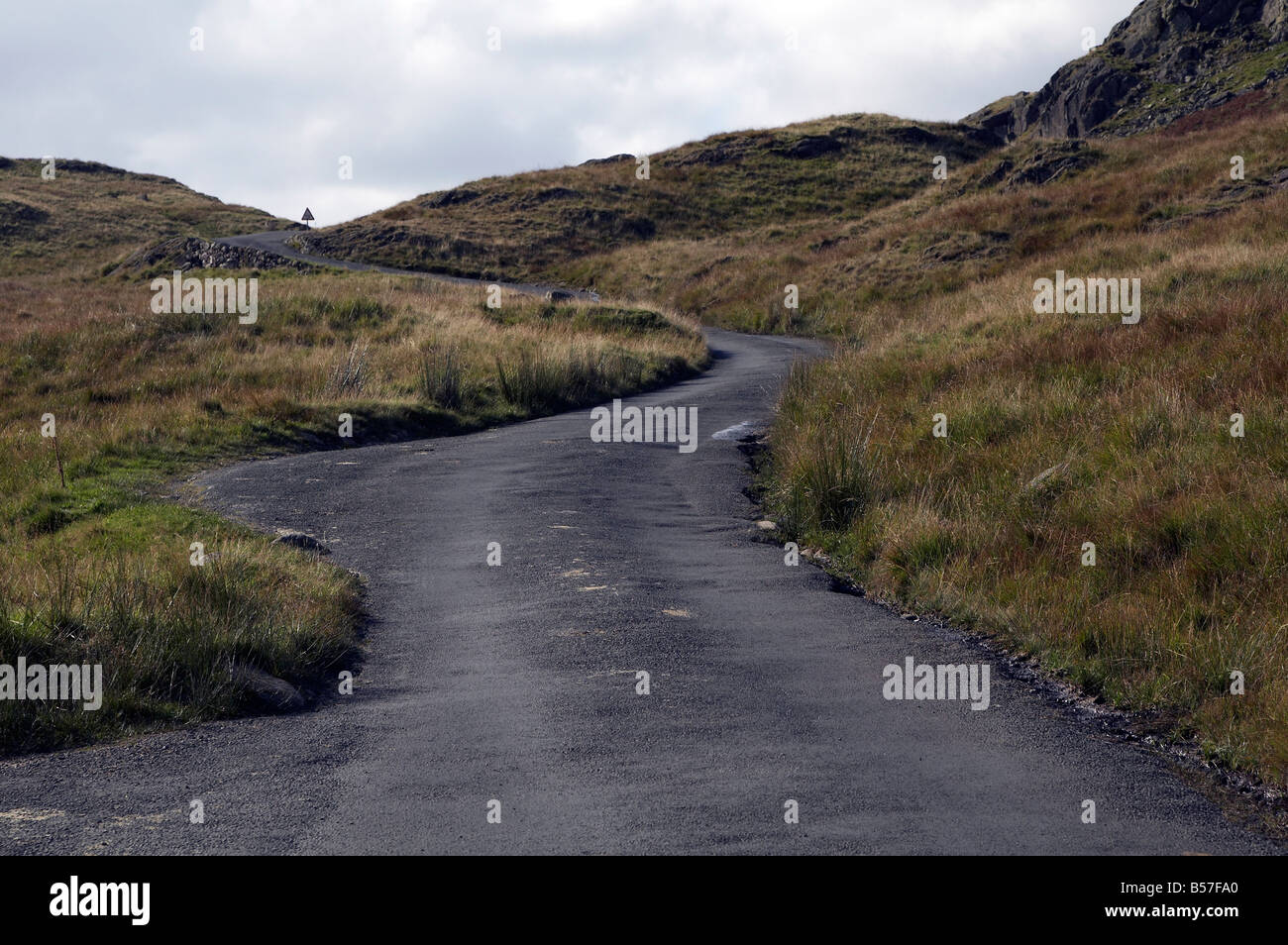 The road over Hard Knott Pass in the English Lake District Stock Photo ...