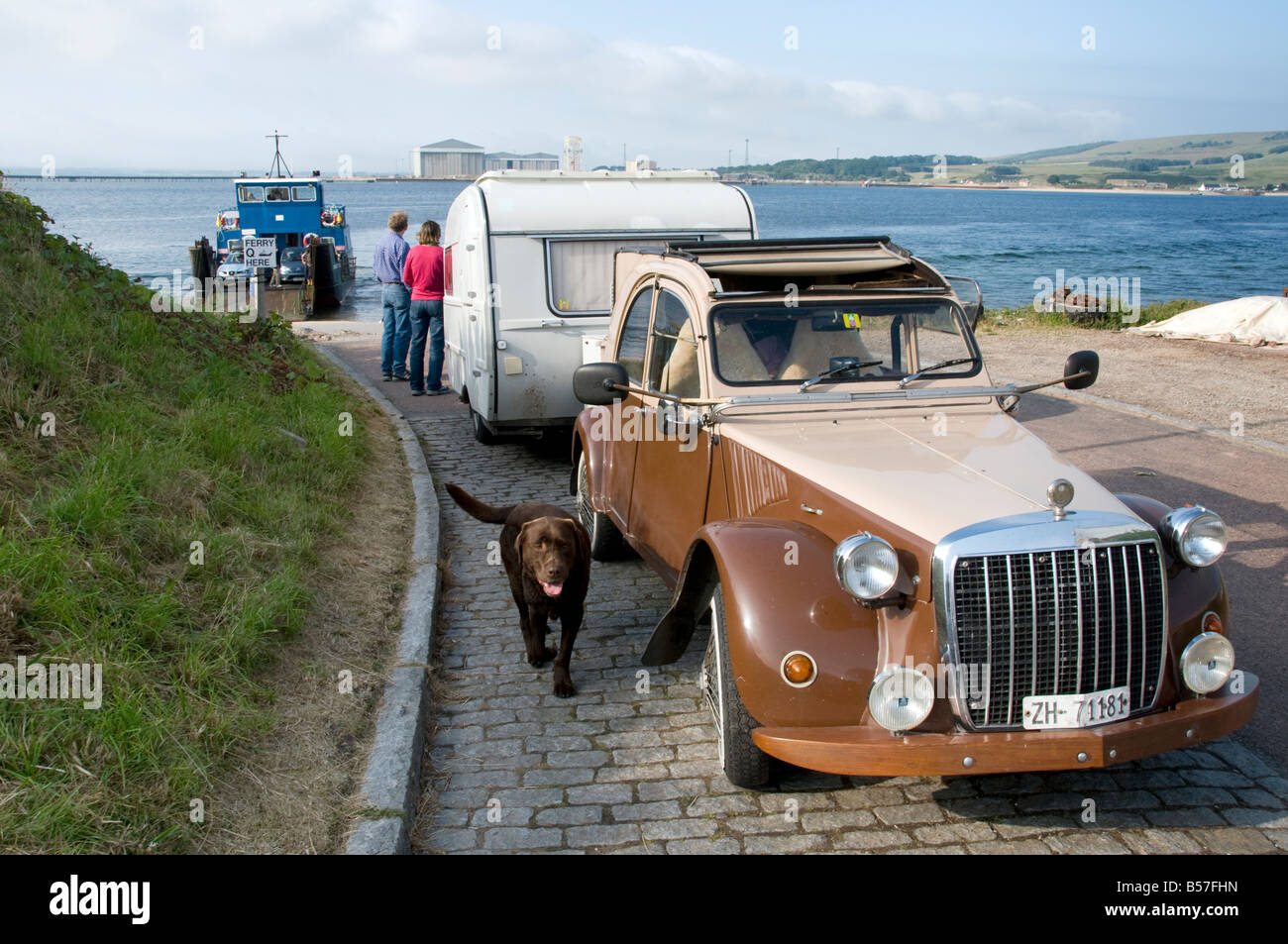 Cromarty ferry The smallest car ferry in the UK off loading and loading ...