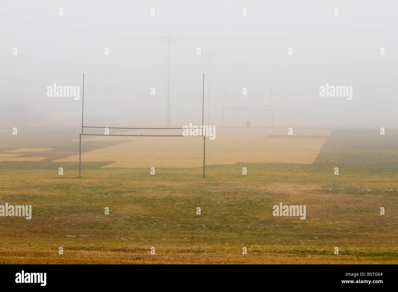 Dreary, gloomy, sports playing field on an overcast day Stock Photo - Alamy