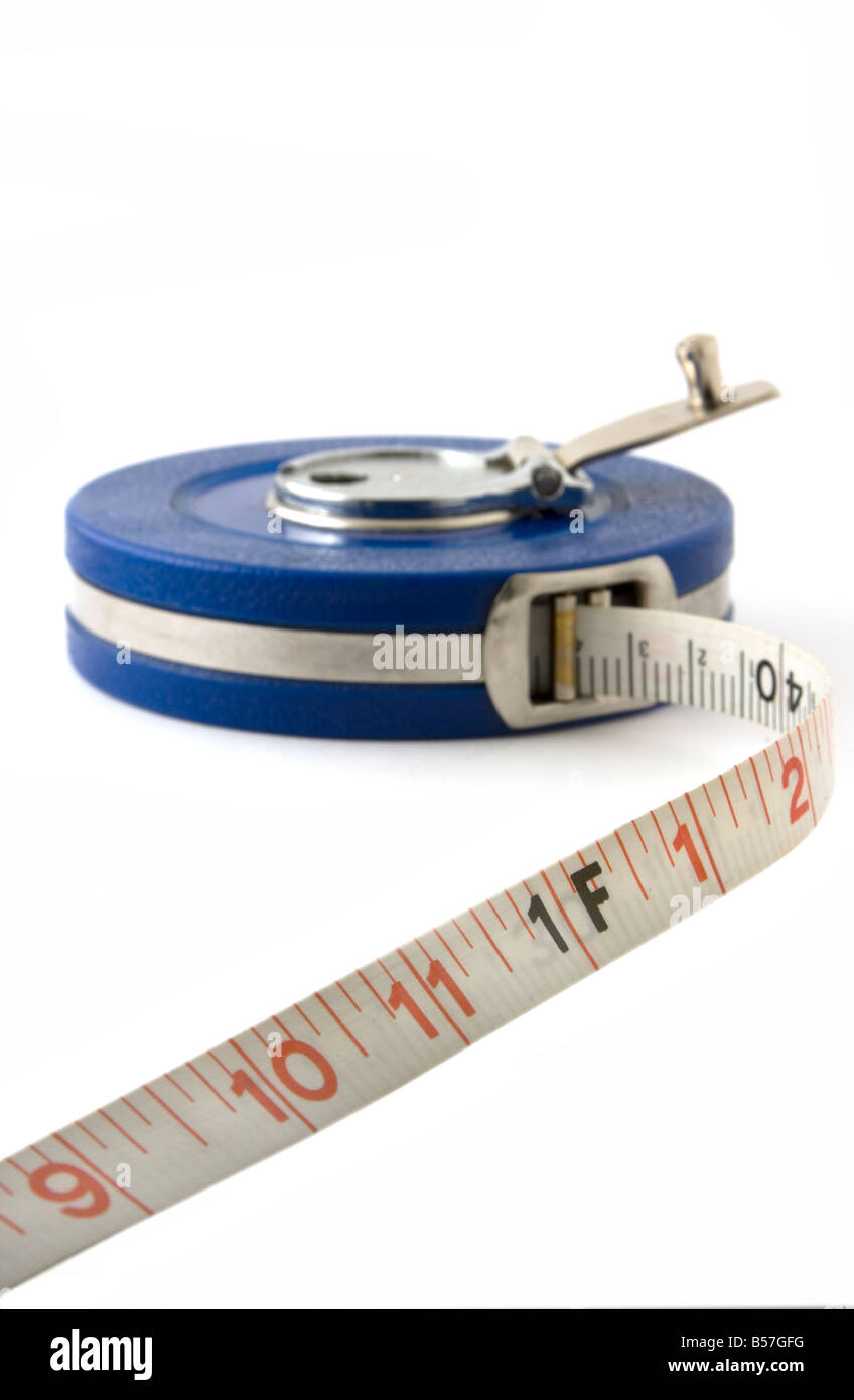 Cloth Tape Measure on White Background Stock Photo - Alamy