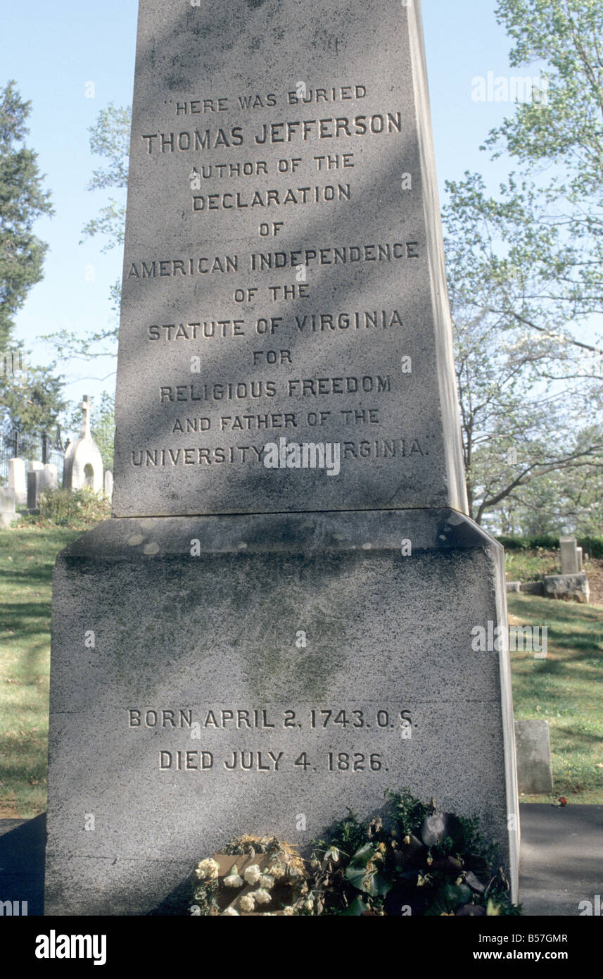 Thomas jefferson grave hi-res stock photography and images - Alamy