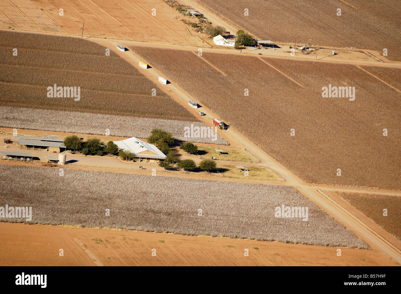 aerial view of a cotton farm in Arizona Irrigated cotton fields Stock ...