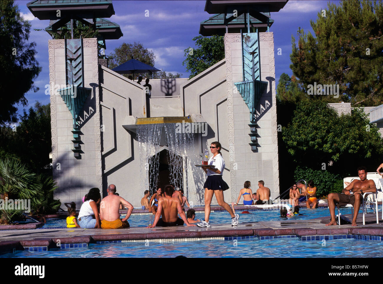 The swimming pool and fountain at the Biltmore Hotel inspired by the ...