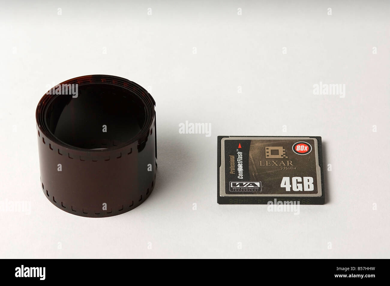 This image compares the old film media with new digital media Stock ...