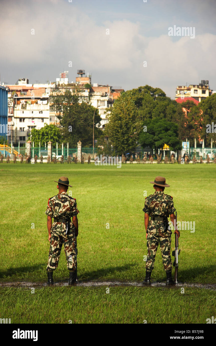 Two Nepal Army soldiers in Kathmandu Stock Photo - Alamy
