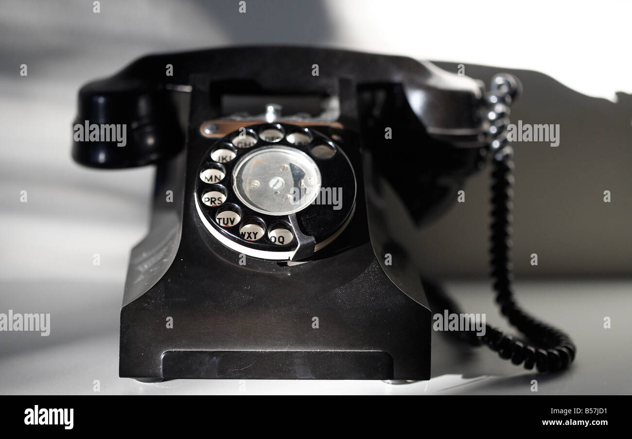 Vintage Bakelite telephone Stock Photo - Alamy
