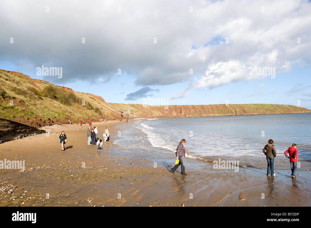 filey east yorkshire coast coastline beach resort small northern uk ...
