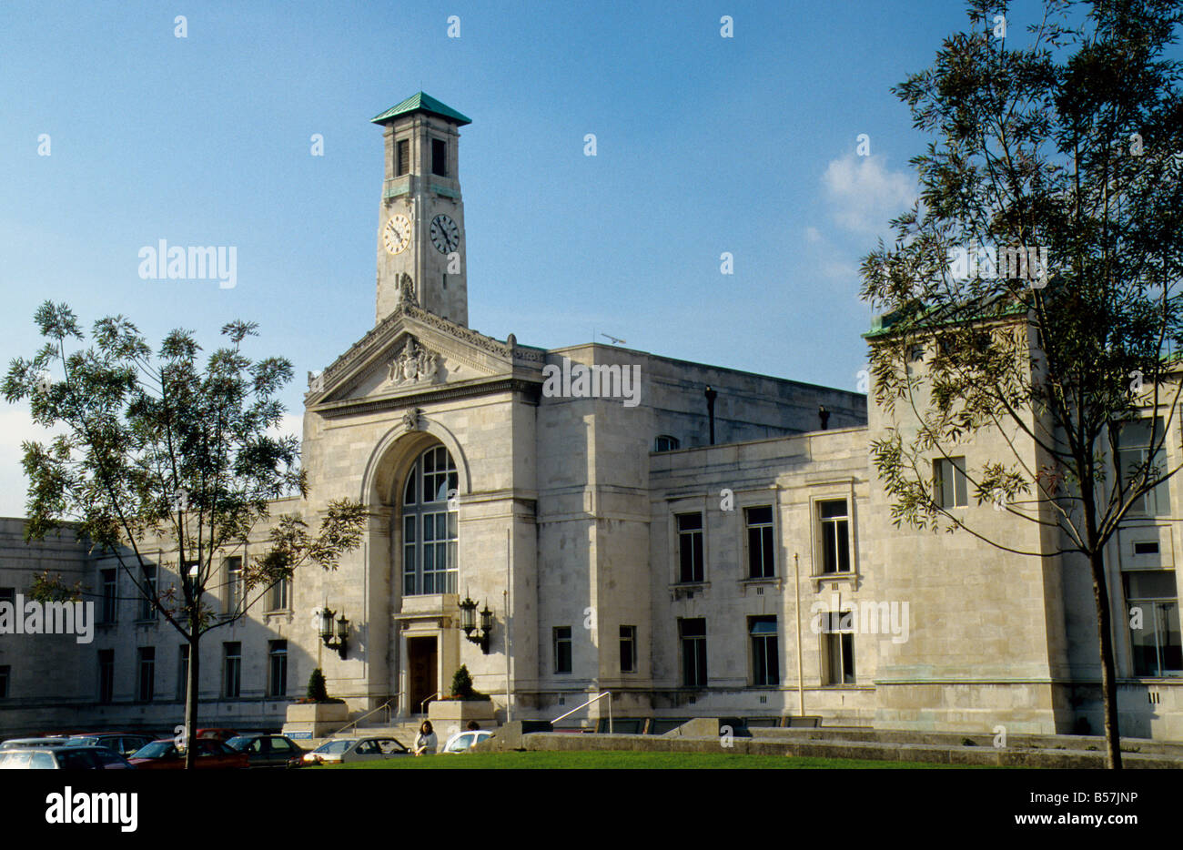 Southampton, Hants. Civic Centre, the Law Courts entrance wing, with ...
