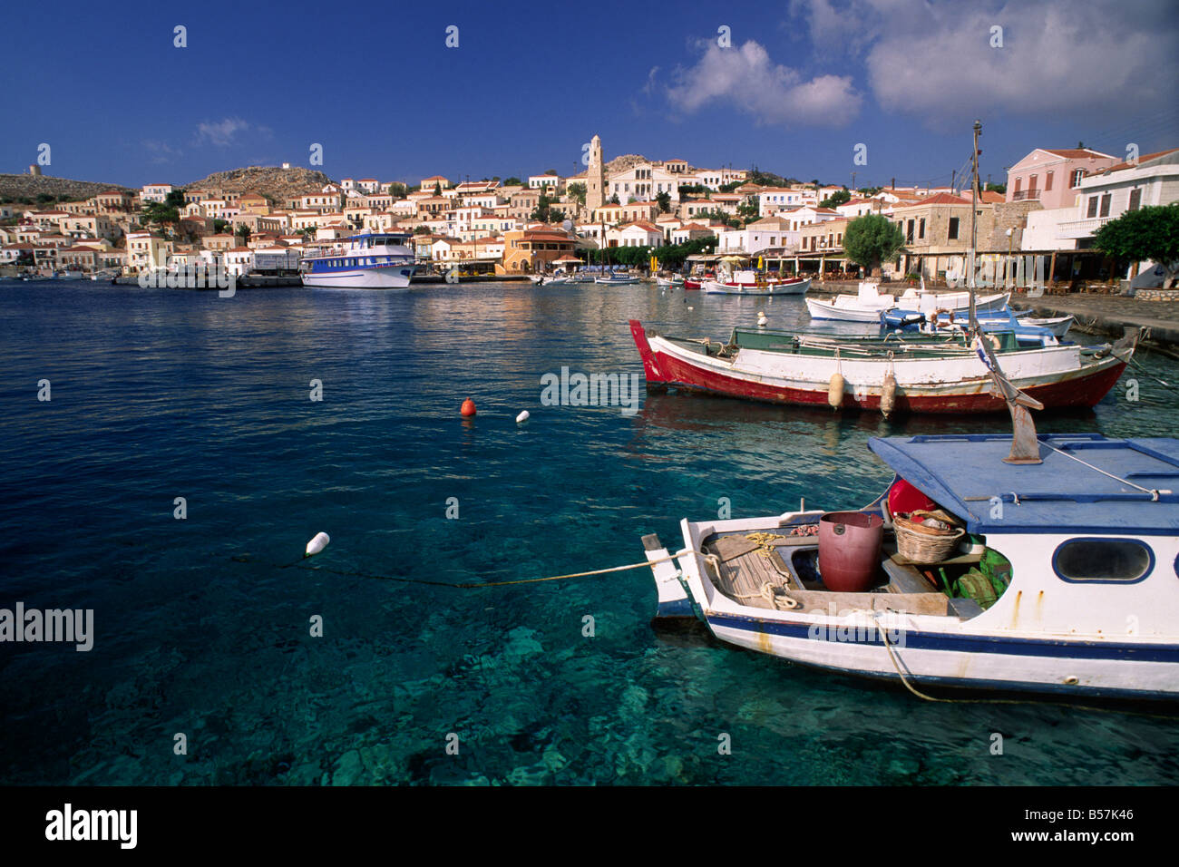 Greece, Dodecanese Islands, Halki, port Stock Photo - Alamy