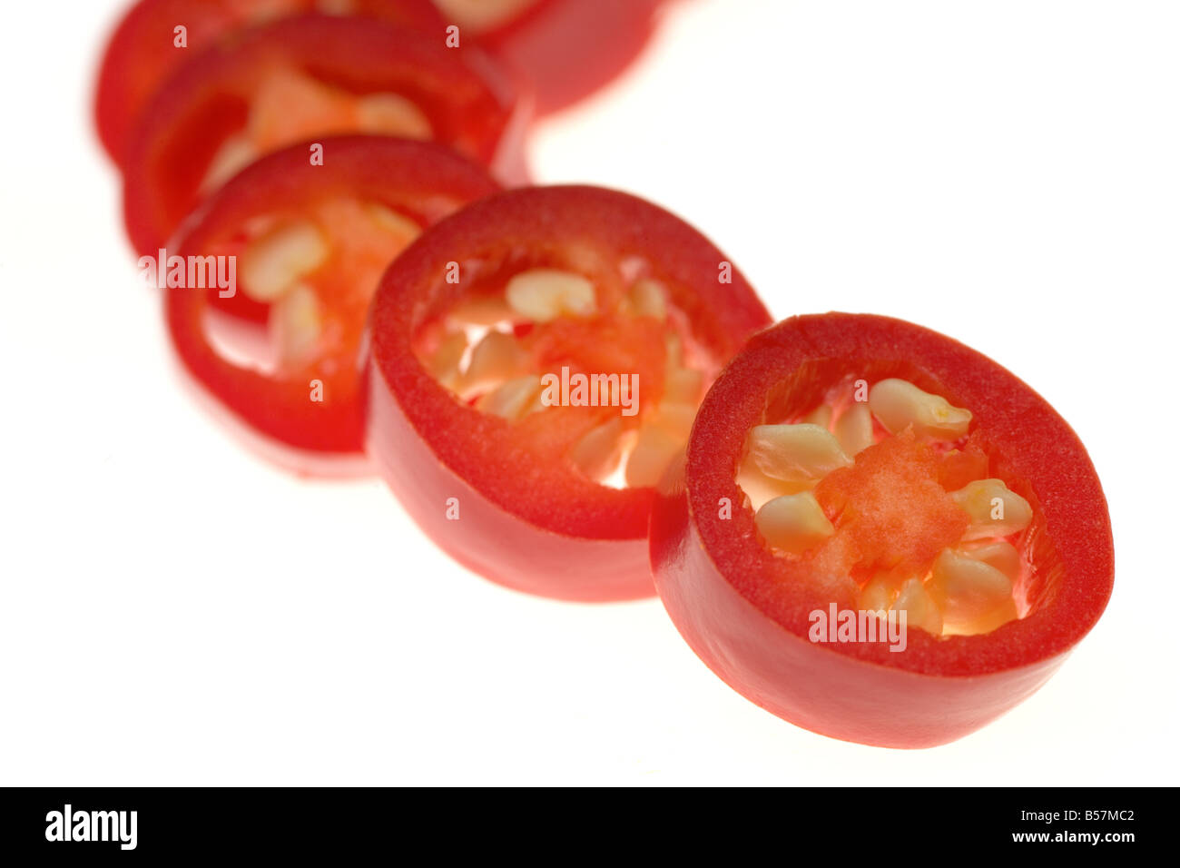 Slices of Red Chilli Stock Photo - Alamy